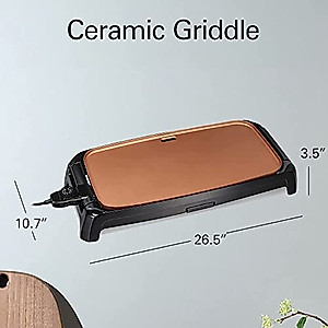 Reversible Ceramic Electric Griddle - Nonstick Cooking Surface