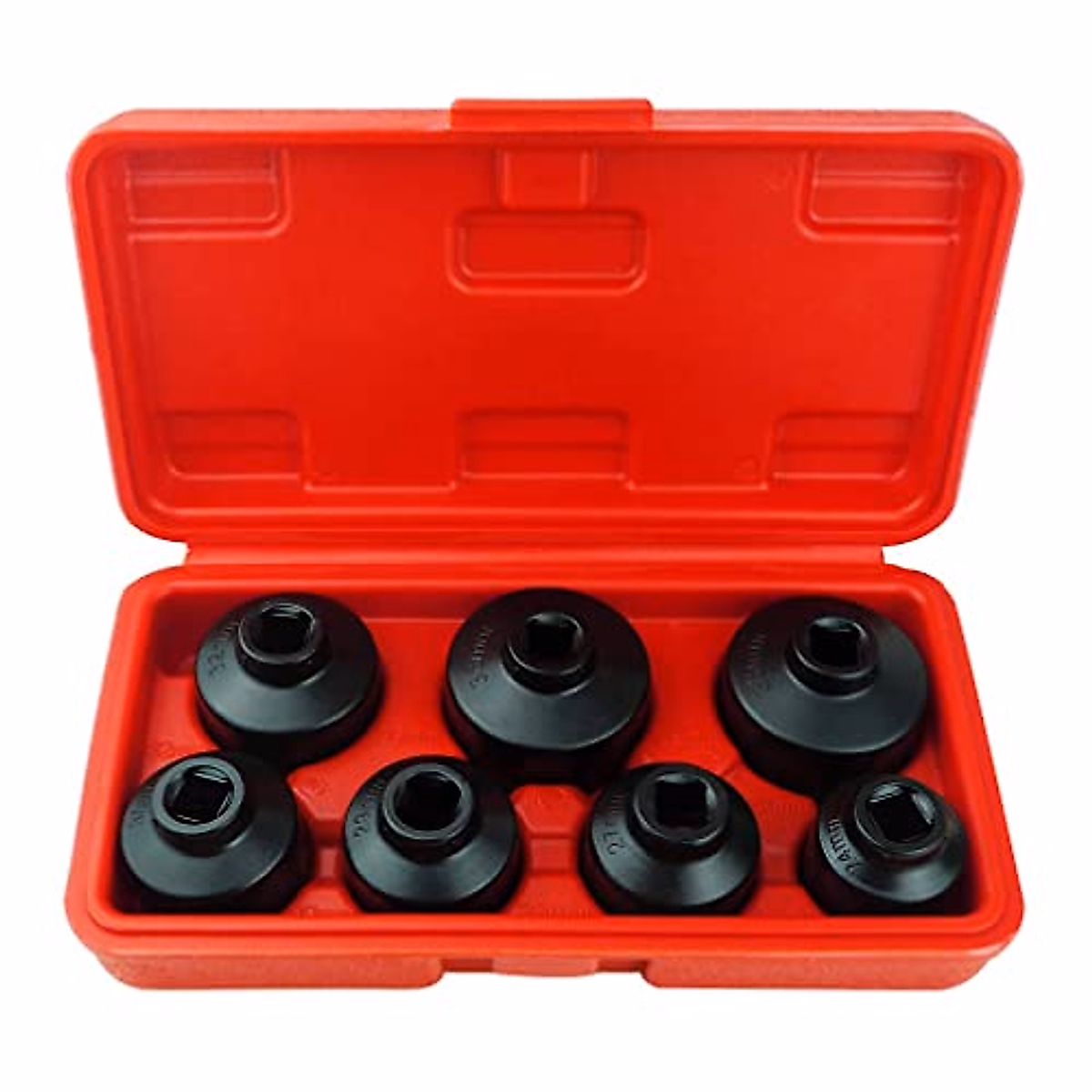 iBetter 7-Piece Oil Filter Wrench Set, Black, Aluminum, 24mm-38mm