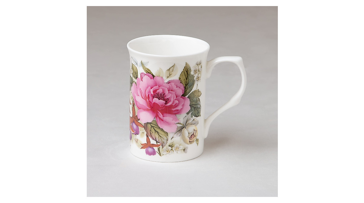 Grace Teaware Bone China Mugs Set of 4 - Classic Floral