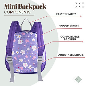 Milkdot Designer Mini Backpack, Purple, Perfect for Women, Men, Boys, Girls, Stylish for kids ages 3+ (Flower)