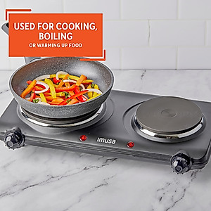 IMUSA Double Electric Hot Plate, Black