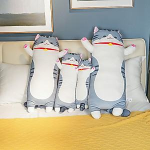 BenBen Cat Stuffed Animal, 35.5 inch Long Cat Plush Pillow, Cute Body Pillow for Kids, Adults, Soft Cuddle Pillow, Big Huggable Kitten Plushies Gift for Birthday, Christmas