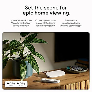 Google TV Streamer 4K - Fast Streaming Entertainment on Your TV with Voice Search Remote - Watch Movies, Shows, Live TV, and Netflix in 4K HDR - Smart Home Control - 32 GB of Storage - Porcelain