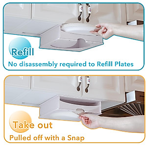 Aucuqu 10-inch Paper Plate Dispenser, Under Cabinet Plastic Dish Holder | Lightweight& Sturdy - White