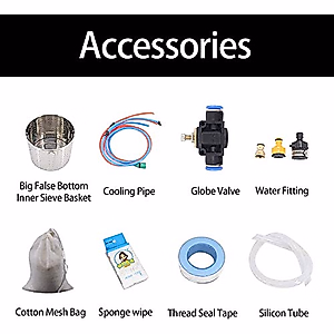 YUEWO 110V Electric 304 Stainless Steel Alcohol Distiller Flute Reflux Column Still with Sight Glasses Wine Making Kit for DIY Whisky Wine Brandy Gin (Produce 92% ABV)