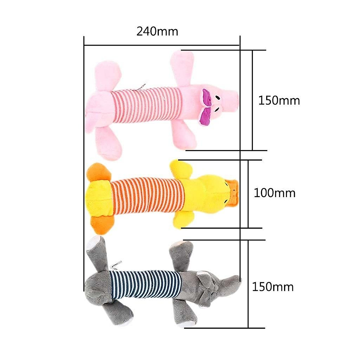 Dog Cat Fleece Toys Elephant Duck Pig Chicken Legs Pet Funny Plush Toys Fit for All Pets Popular Squeak Chew Sound Dolls