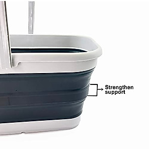 SAMMART 12L (3.1 Gallon) Collapsible Rectangular Handy Basket/Bucket (Slate Grey (Set of 2))