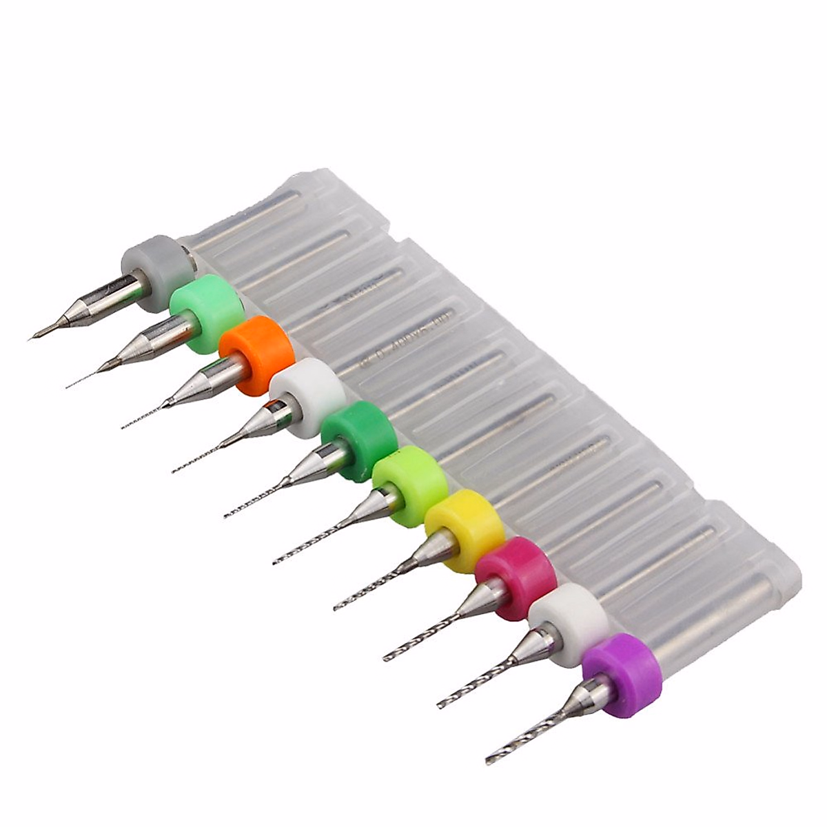 Bestol 10Pcs Micro Mini Twist Drill Bits Set 0.3mm-1.2mm/0.1mm-1.0mm /1.1mm-2.0mm PCB Print Circuit Board Tungsten Carbide Engraving Metalworking Tool (0.1mm-1.0mm)
