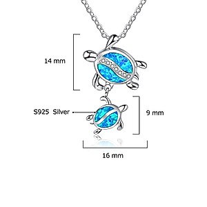 kelistom Sea Turtle Pendant Necklace for Women Men Silver Plated Link Chain Animal Jewlery