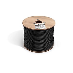 fast Cat. Cat6 Direct Burial Outdoor Ethernet Cable 1000ft - Waterproof Cat6 Cable with 23AWG Solid Copper Conductors - CMX, UTP 550MHz, PoE++ (4PPoE), ETL & UL Listed, Bulk Ethernet Cable (Black)
