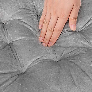 WONDER MIRACLE 4 Pack Seat Cushion/Chair Cushion Pads for Dining Chairs, Office Chair, Car, Floor, Outdoor, Patio，Machine Wash & Dryer Friendly (Flannel 16"×16", Grey)
