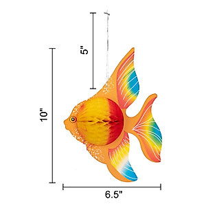 90shine 12PCS Tropical Fish Party Decorations Supplies- Under-The-sea/Mermaid/Luau/Hawaiian/Kids Birthday Table Centerpiece