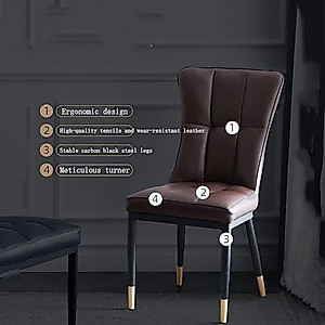 FIXARE Kitchen Dining Chairs Set of 4 Modern Metal Leg Living Room Chairs Water Proof Leather Upholstered Side Chairs Kitchen Counter Chairs (Color : Gray)