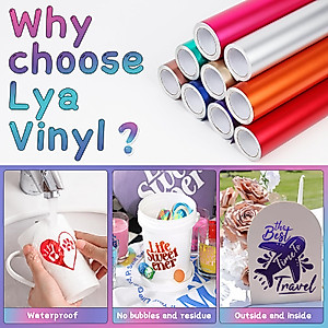 Lya Vinyl Champagne Gold Permanent Adhesive Vinyl,12" x12ft Matte Metallic Vinyl Roll for Home Decoration,Mug, Cup, Windows, Ceramics, Party Decoration