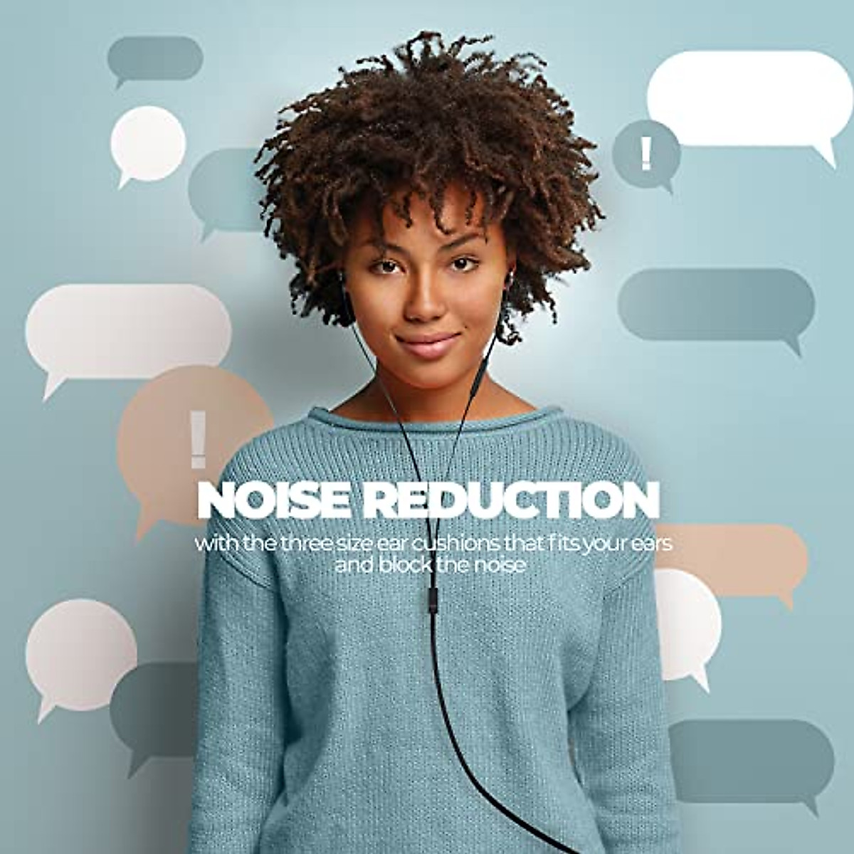 MuveAcoustics Drive Noise Cancelling Headphones Wired Earbuds with Microphone, Best for Computer Gaming Android Phones Corded Earphones with mic, Airplane Travel Case Ear Buds Plug in 3.5mm cord