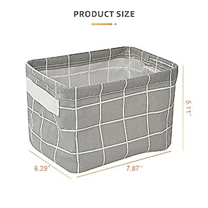 Yingliqi Foldable Fabric Storage Basket, Linen Storage Baskets for Towels, Small Storage Baskets for Shelves, Collapsible Canvas