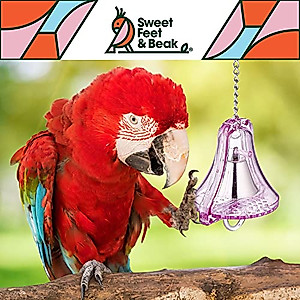 Sweet Feet and Beak Large Indestructibell - Perfect Cage Toy for Large Birds - Safe, Non-Toxic, Unbreakable, Easy to Install Bird Proof Cage Accessories