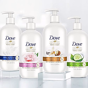 Dove Deep Moisture Hand Wash For Clean and Softer Hands Cleanser That Washes Away Dirt 13.5 oz 4 Count