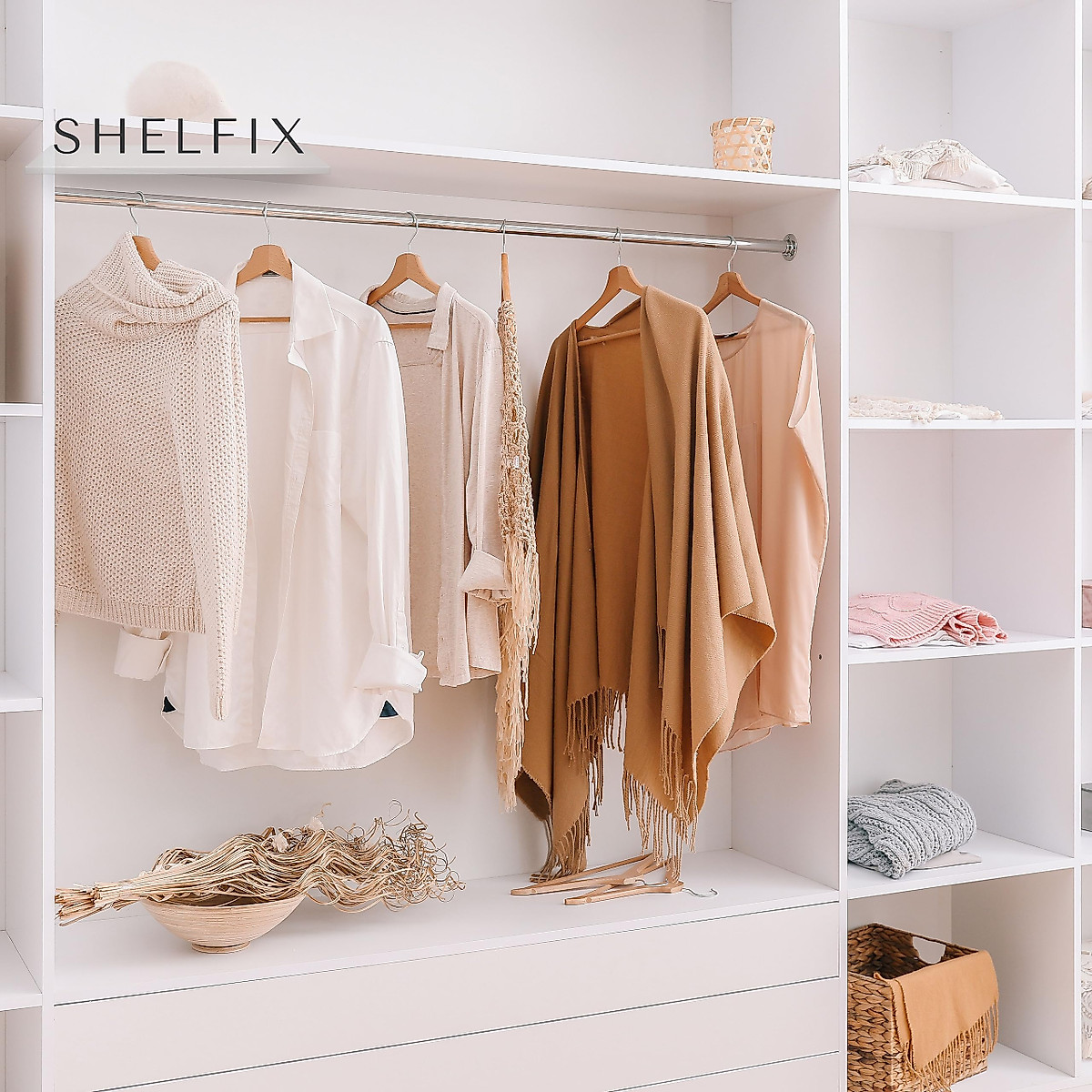 SHELFIX - White Cabinet Replacement Shelves - 3/4'' Thick Melamine - Cabinet Shelf Custom Size Shelf - Melamine Shelves Cut to Order 34