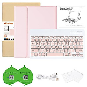 iPad Pro 12.9 inch 2022 Case with Keyboard,Keyboard Case(for 12.9-inch iPad Pro 6th/5th/4th/3rd Generation) with Smart Magic Wireless Keyboard-Bulit-in Pencil Holder-Auto Sleep/Wake Function,Pink