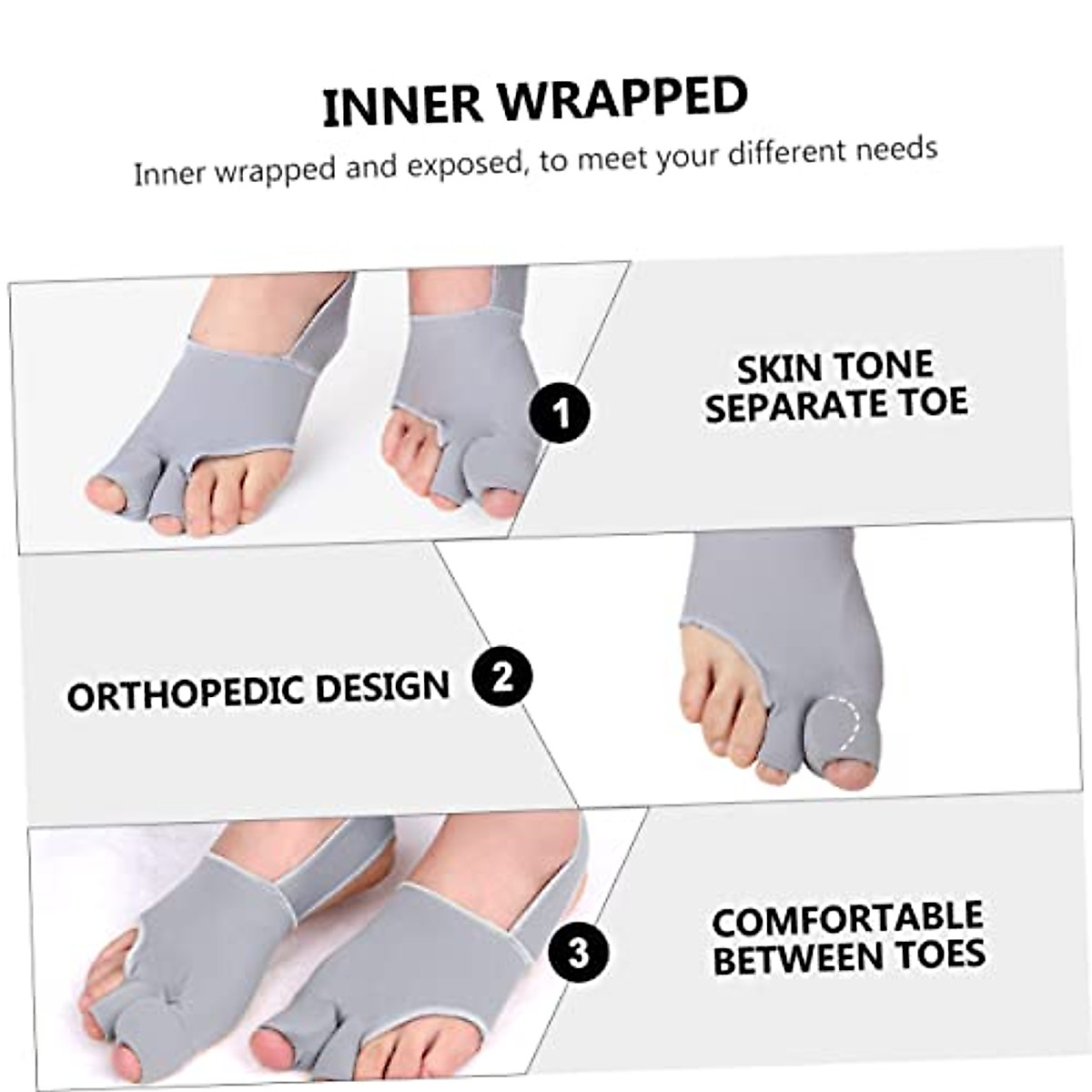 Healeved Wrist Supports Foot Protector Wrist Splints Thumb Splint Silicone Socks 2 Pairs Bunion Night Splint Silicone Spacers Bunion Hallux Valgus Correct Cover Socks