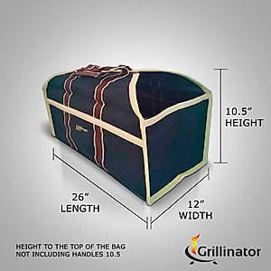 Grillinator Ultimate Firewood Log Carrier: Back Saving Design with Ultra Premium Canvas (Black)
