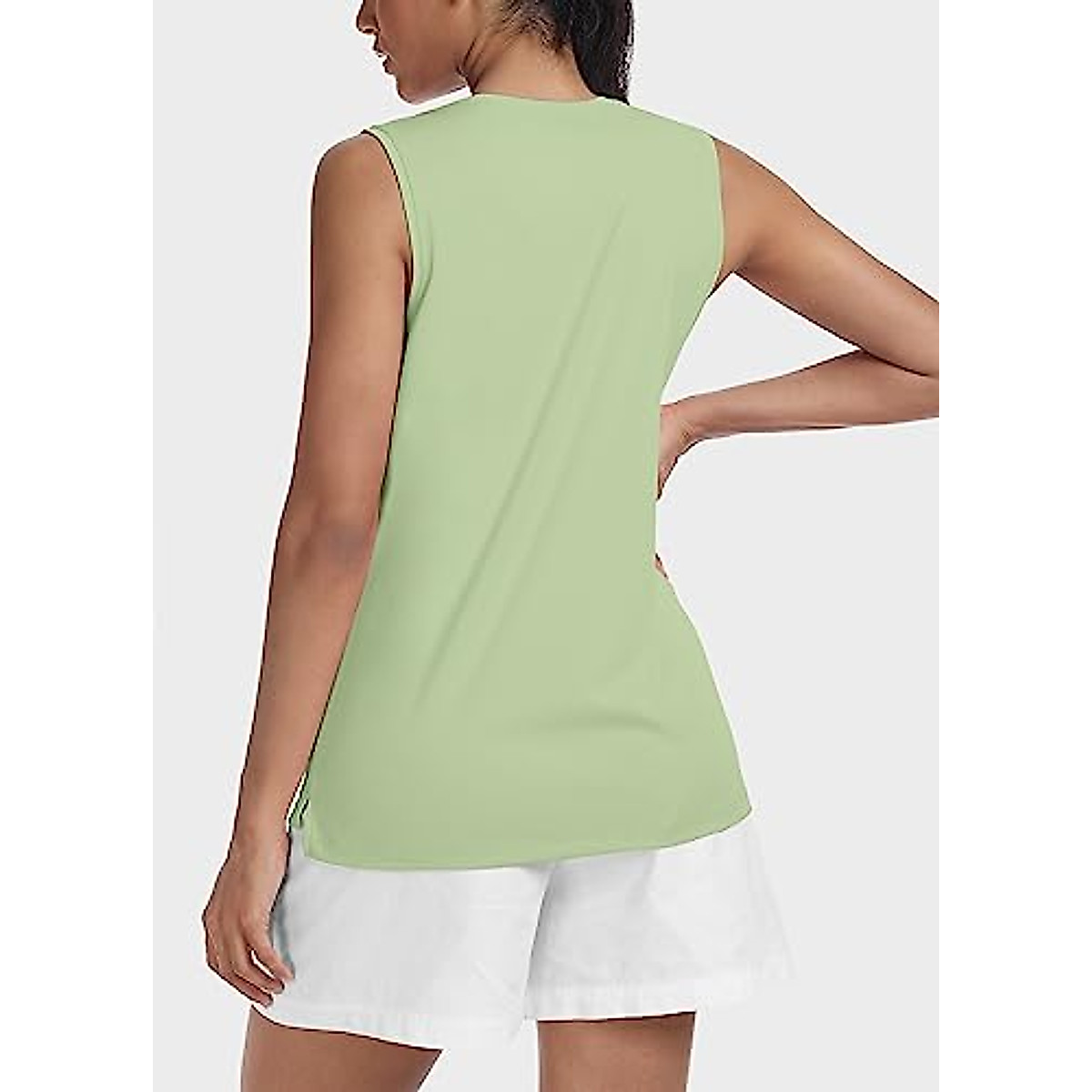 Hiverlay Workout Tank Tops for Women Loose Sleeveless Athletic Exercise Sports Gym Muscle Running Shirts Green s