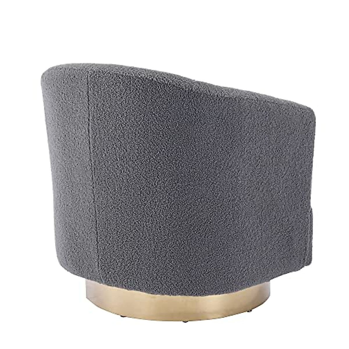 HomSof 30.7''W Boucle Swivel Accent Barrel Modern Comfy Sofa with Gold Stainless Steel Base 360 Degree Club Arm Chair for Nursery Bedroom Living Room Lounge Hotel, Gray