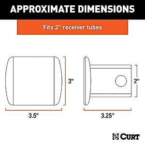 CURT 22111 Chrome Steel Trailer Hitch Cover, Fits 2-Inch Receiver