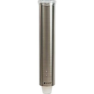 Carlisle FoodService Products C4150SS Stainless Steel Small Water Cup Dispenser with Hinged Flip Cap, 16" Length