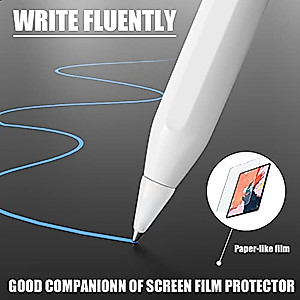 Realistic Pen Like Fine Point Pencil Tips Compatible with Apple Pencil 2nd 1st Generation,2 Pack Fine Tips Paperfeel Ipad Pro Pen 1st 2 Gen Replacement Nibs fits for Artists,Note-Takers ,White