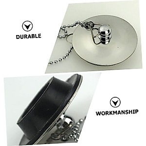 WOONEKY Bath Drainer Stopper Bathtub Kitchen Sink Stopper Bathtub Sink Stopper Bathtub Accessories Bathtub Drain Cover Hair Stopper for Tub Sink Drain Silver