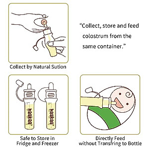 haakaa Colostrum Collector Kit Breast Milk Collector with Cotton Cloth Wipe and Storage Case, Ready-to-Use, Reusable, BPA Free, 4ml/6pcs