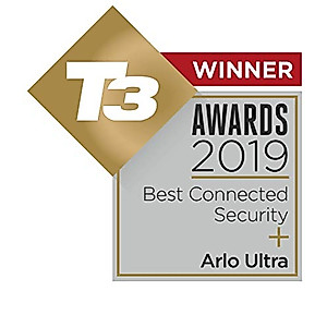 Arlo Ultra Smart Home Security Cameras, Alarm, Rechargeable, Colour Night Vision, Indoor/Outdoor, 4K UHD, 2-Way Audio, Spotlight, 180 Degree View, Add On Camera - SmartHub Needed, VMC5040