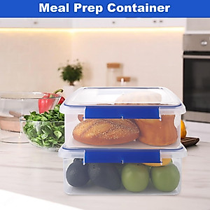 MUXHEL 2 Pcs Large Food Storage Containers with Airtight Lid, 5.5L Reusable Meal Prep Container, Food-Grade Plastic Bread Box for Homemade Bread, Cookies, Food