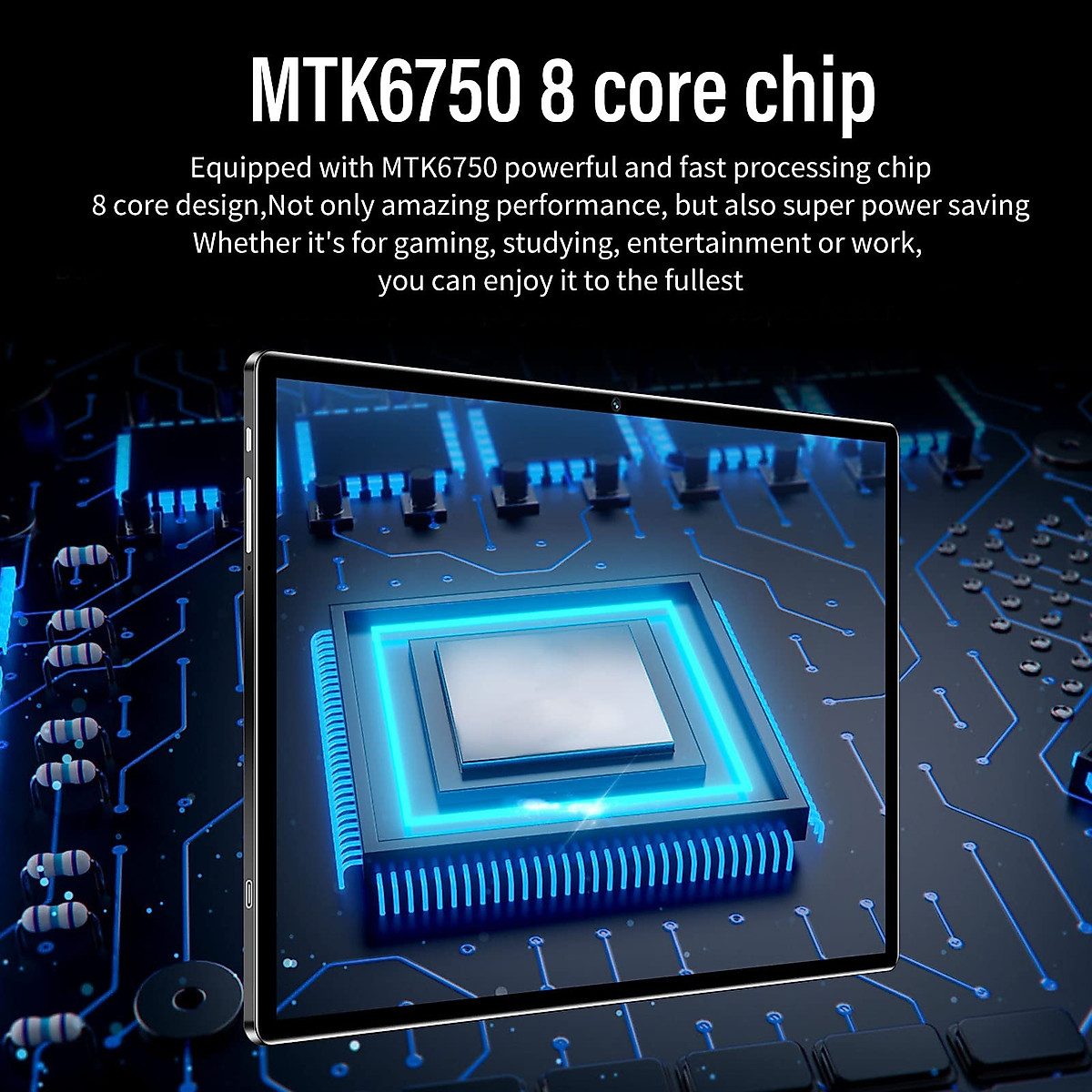 Pssopp Tablet PC, Metal Back Cover Multifunction 16 MP Rear Camera 6GB RAM 64GB ROM 10.1 Inch Tablet Learning 11 (Grey)