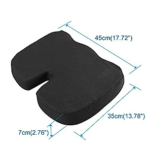 Gooeap Seat Cushion Car Office Chair Cooling Gel Seat Cushion- Memory Foam Gel-Enhanced, Ergonomically & Large Designed Pillow for Sciatica, Tailbone, Coccyx Back Pain,for Office Chair, Wheelchair,Car
