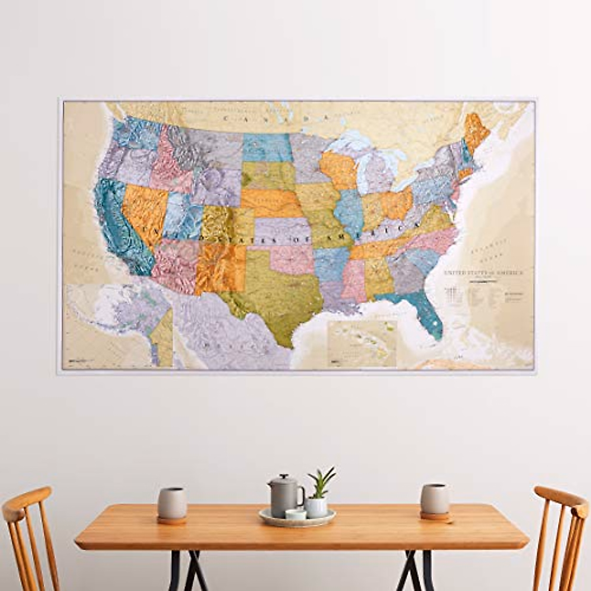 Maps International Giant Classic USA Mega-Map - Map of The United States Poster - Front Lamination - 46 x 80