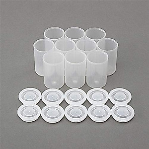 AKIRO Film Canisters with Caps 35 mm Empty Camera Reel Storage Containers Case Plastic Storage 15 Pack Transparent