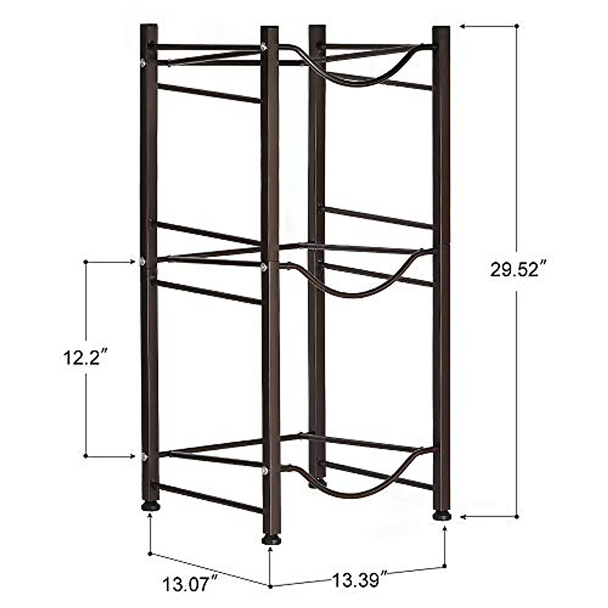 LIANTRAL 5 Gallon Water Jug Holder Water Bottle Storage Rack, 3 Tiers, Dark Brown