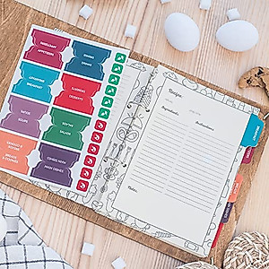 Personalized Recipe Book To Write In Your Own Recipes - Blank Recipe Binder Cookbook - Family Recipe Book Organizer (Large)