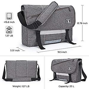 OIWAS Messenger Bag for Women - Canvas 15.6 Inch Laptop Satchel Computer Briefcase Mens Crossbody Bag
