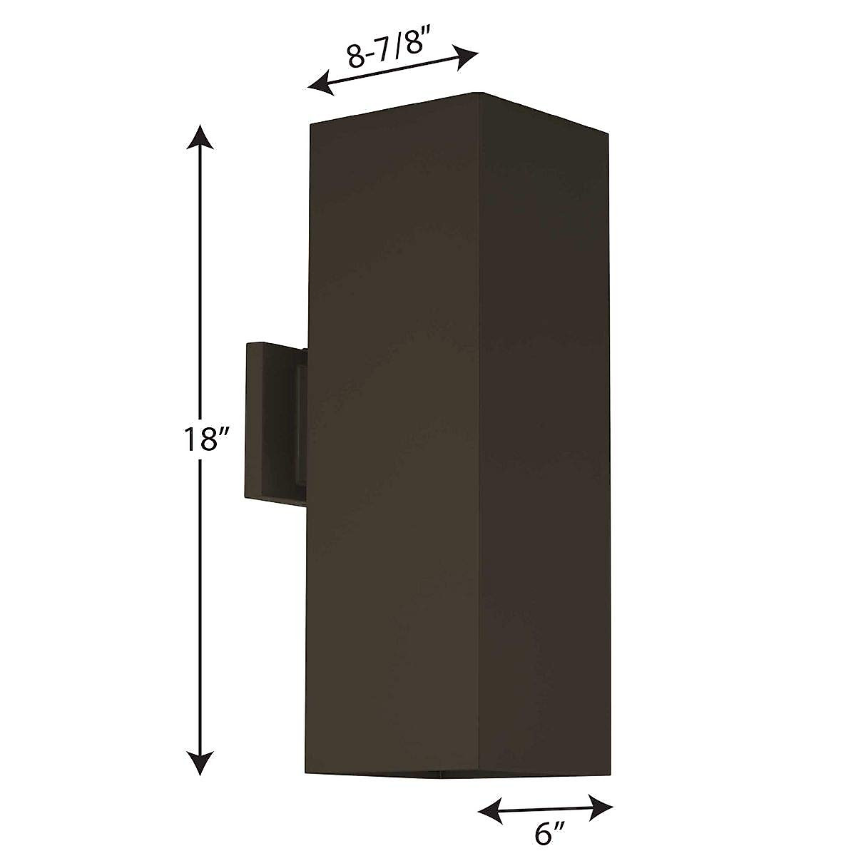 Square Collection 6" Aluminum Outdoor Up/Down Wall Lantern Light Antique Bronze