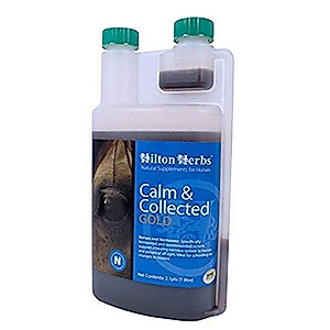 Hilton Herbs Calm and Collected Gold Liquid Herbal Supplement for Nervous/Agitated Horses, 2.1pt Bottle
