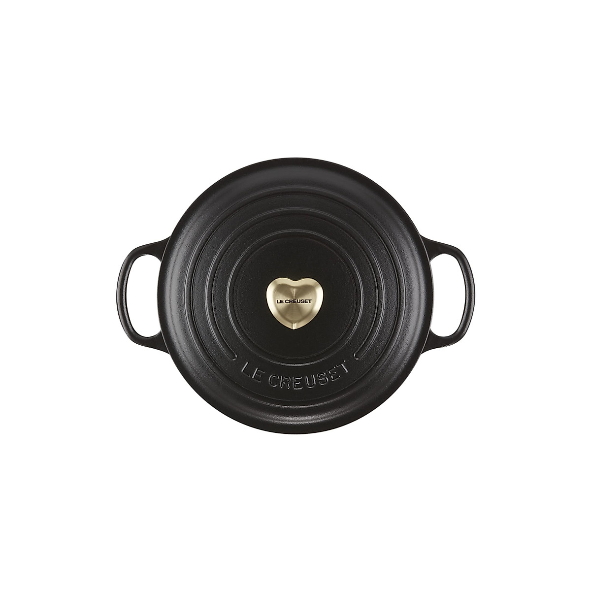 Le Creuset Signature Enameled Cast Iron Round Dutch Oven, 3.5 Quart, Licorice with Light Gold Heart Knob