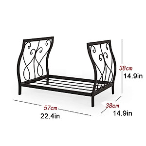 TOMYEUS Wood Storage Log Rack Fireplace Log Holder Indoor & Outdoor Fireplace Log Storage Bin Steel Firewood Racks Heavy Duty Holder Log Rack Hoop Indoor Outdoor Firewood Holder