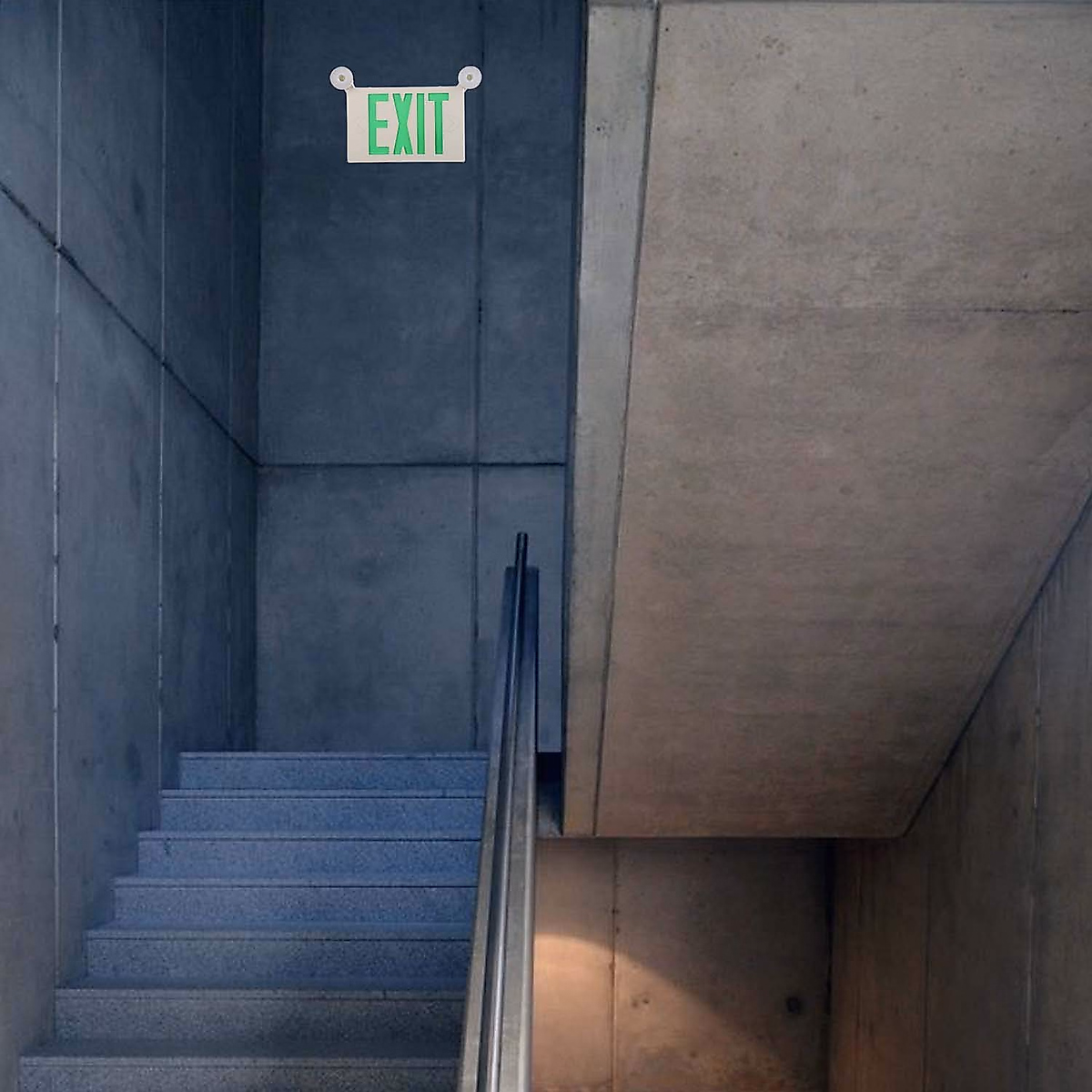 EXITLUX 1 Pack Green Led Exit Sign with Emergency Lighting Battery Backp -Two LED Adjustable Head -120V/277V-UL Listed-Exit Lighting -Dual LED Lamp ABS Fire Resistance for Power Failure.