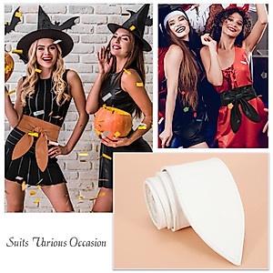 WHIPPY Women Obi Belt Fashion Wrap Around Wide Waistband Knotted Belt for Dress, White, L