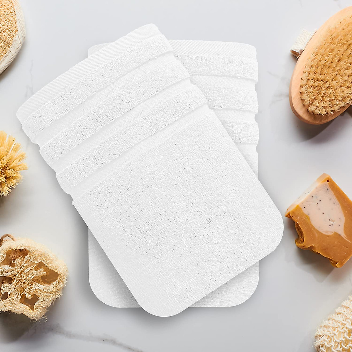 Infinitee Xclusives 100% Cotton Luxury Bath Towels Set of 2 (27x54 Inches), Soft, Absorbent, Quick Dry, Perfect Towels for Bathroom, Gym, Spa & Hotel |Brilliant White|