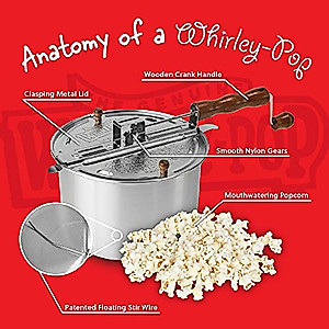 Original Whirley-Pop Popcorn Popper - Nylon Gear - Silver